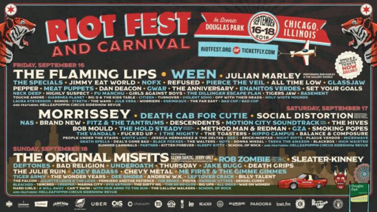 The Riot Fest 2025 Schedule is Here.