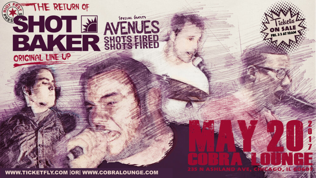 Original Shot Baker Lineup Reuniting At Cobra Lounge - Riot Fest