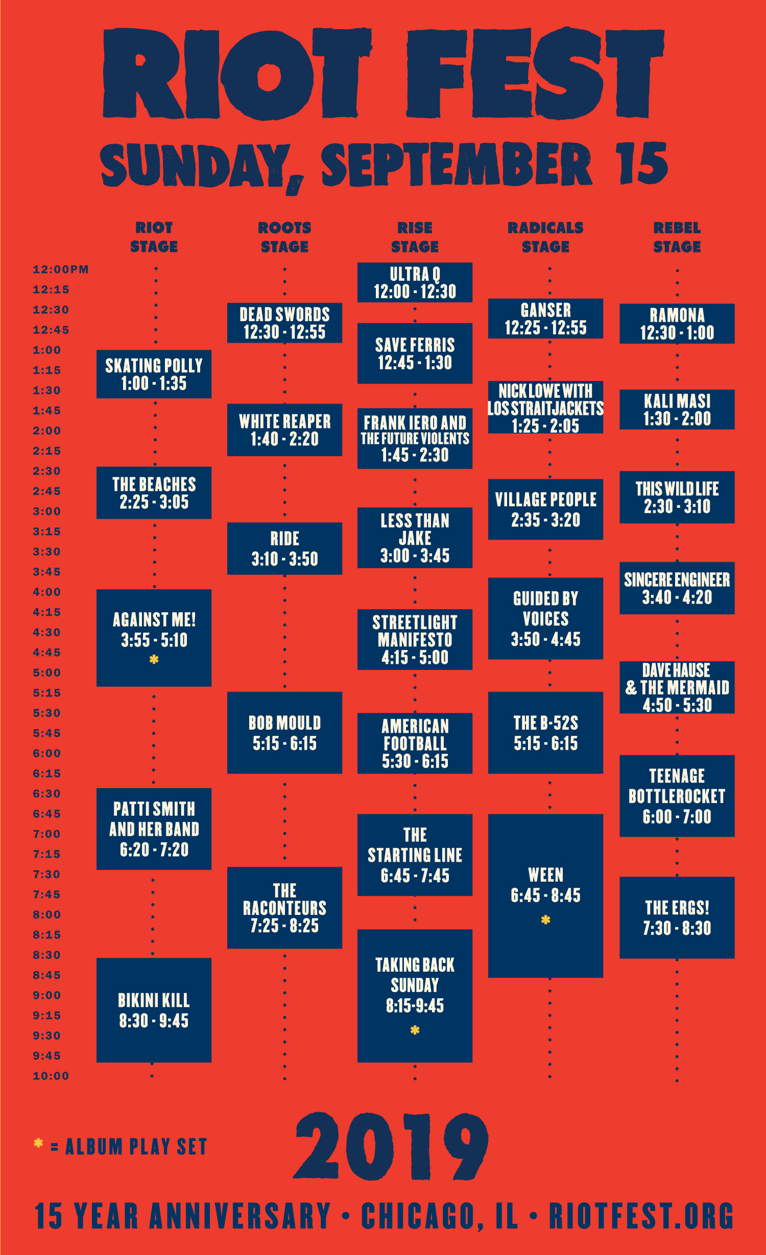 The Riot Fest 2019 Schedule Is Here (And It’s Beer)