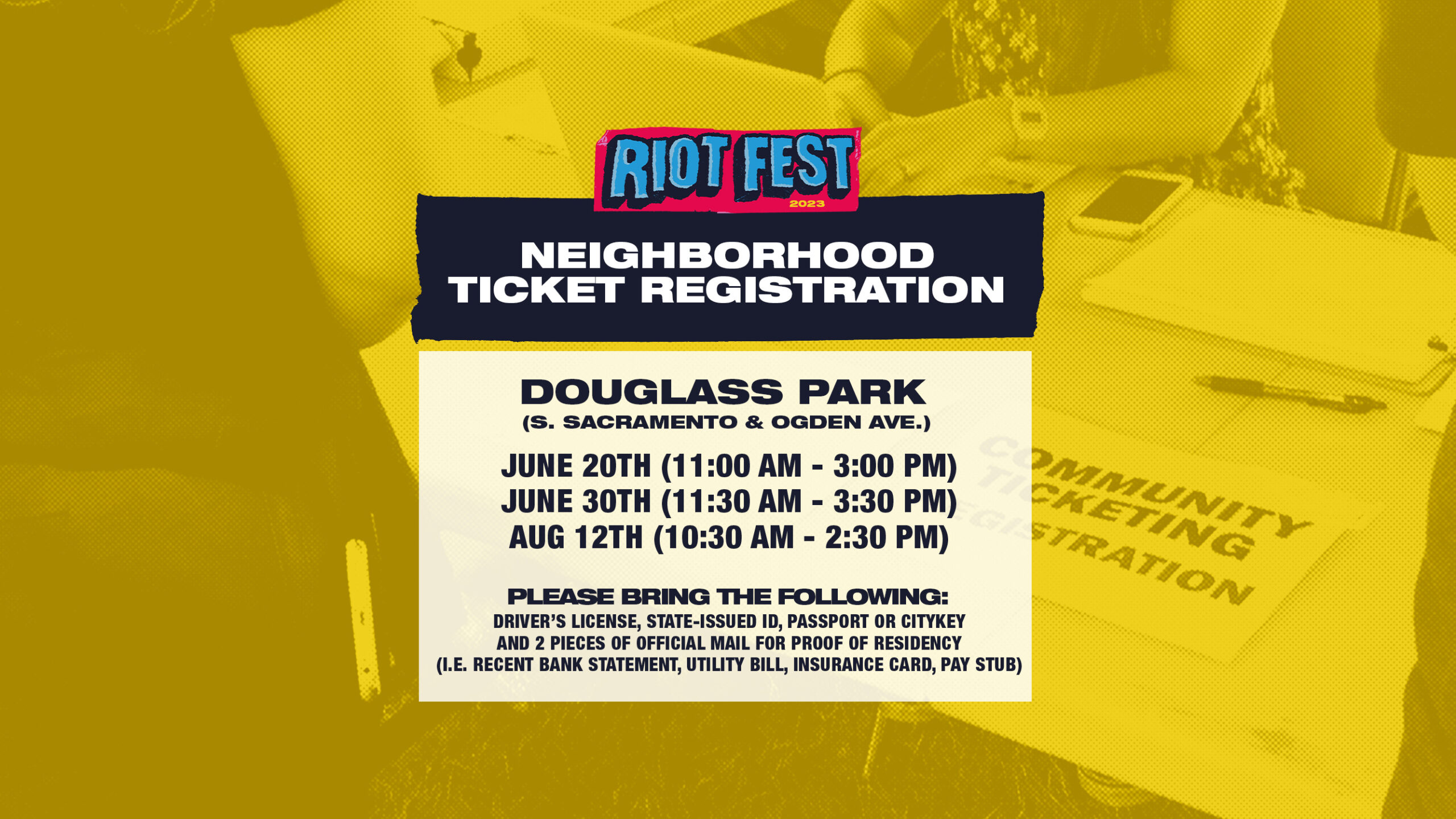 Community Ticket Registration for Riot Fest 2023