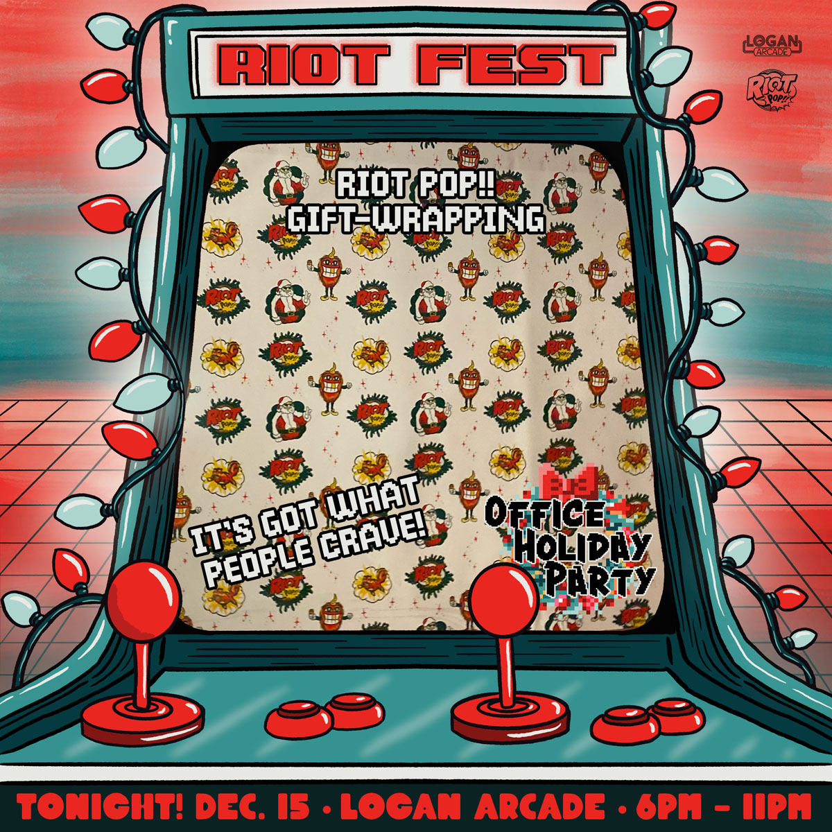 We Want YOU to Come to the Riot Office Holiday Party at Logan Arcade ...