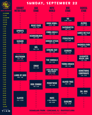 The Riot Fest 2024 Schedule is Here.