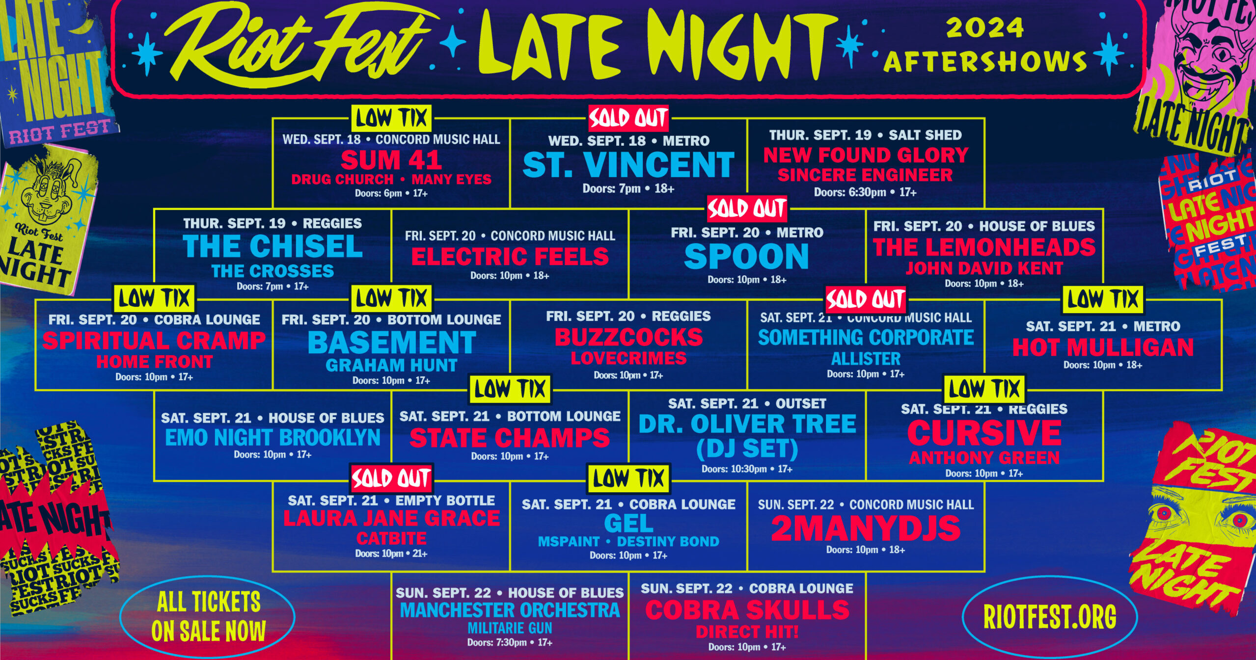 The Riot Fest 2025 Late Night Shows are Here - Riot Fest