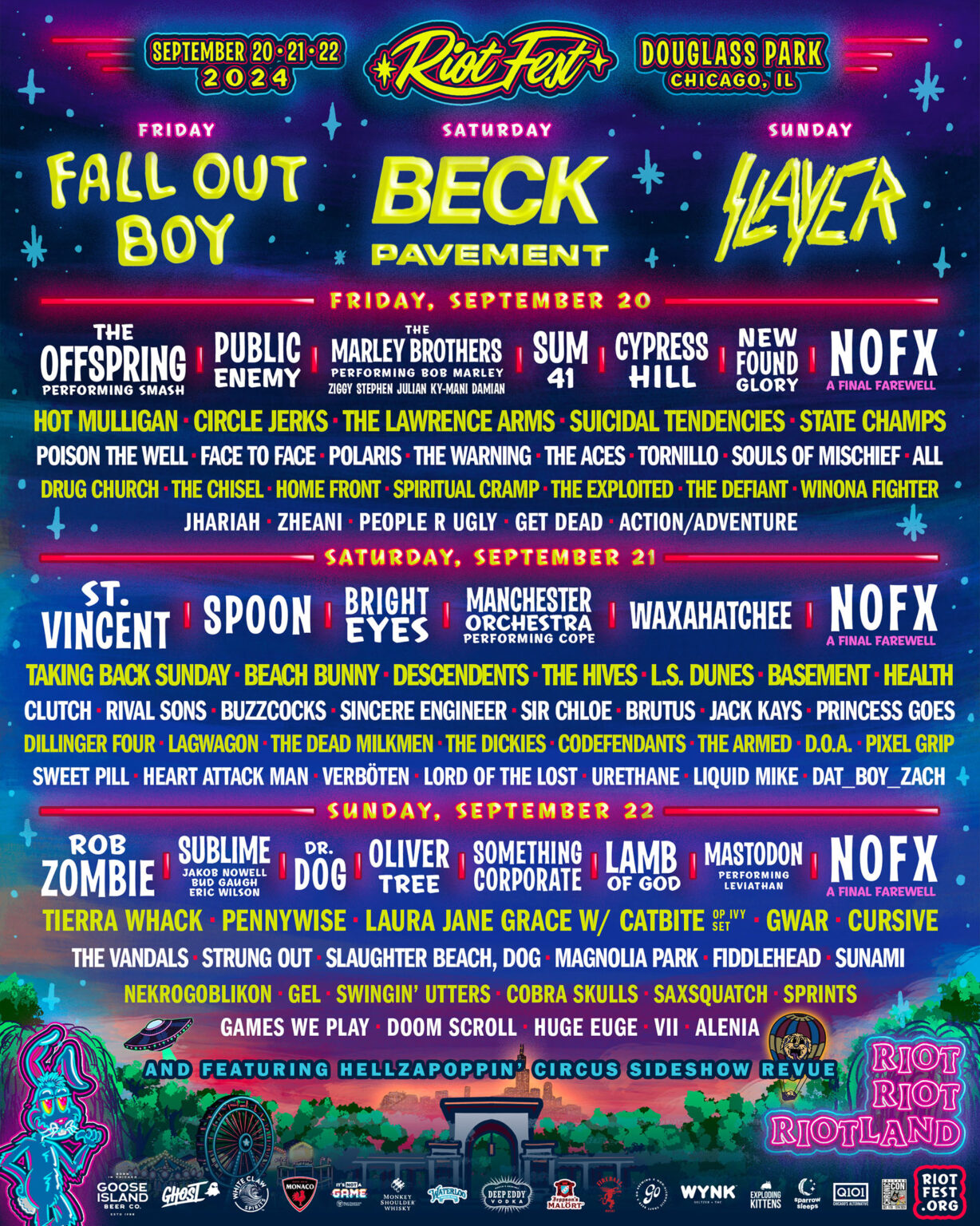 Riot Fest 2024 Daily Lineups Announced: 1-Day, 2-Day, 3-Day Tickets On ...