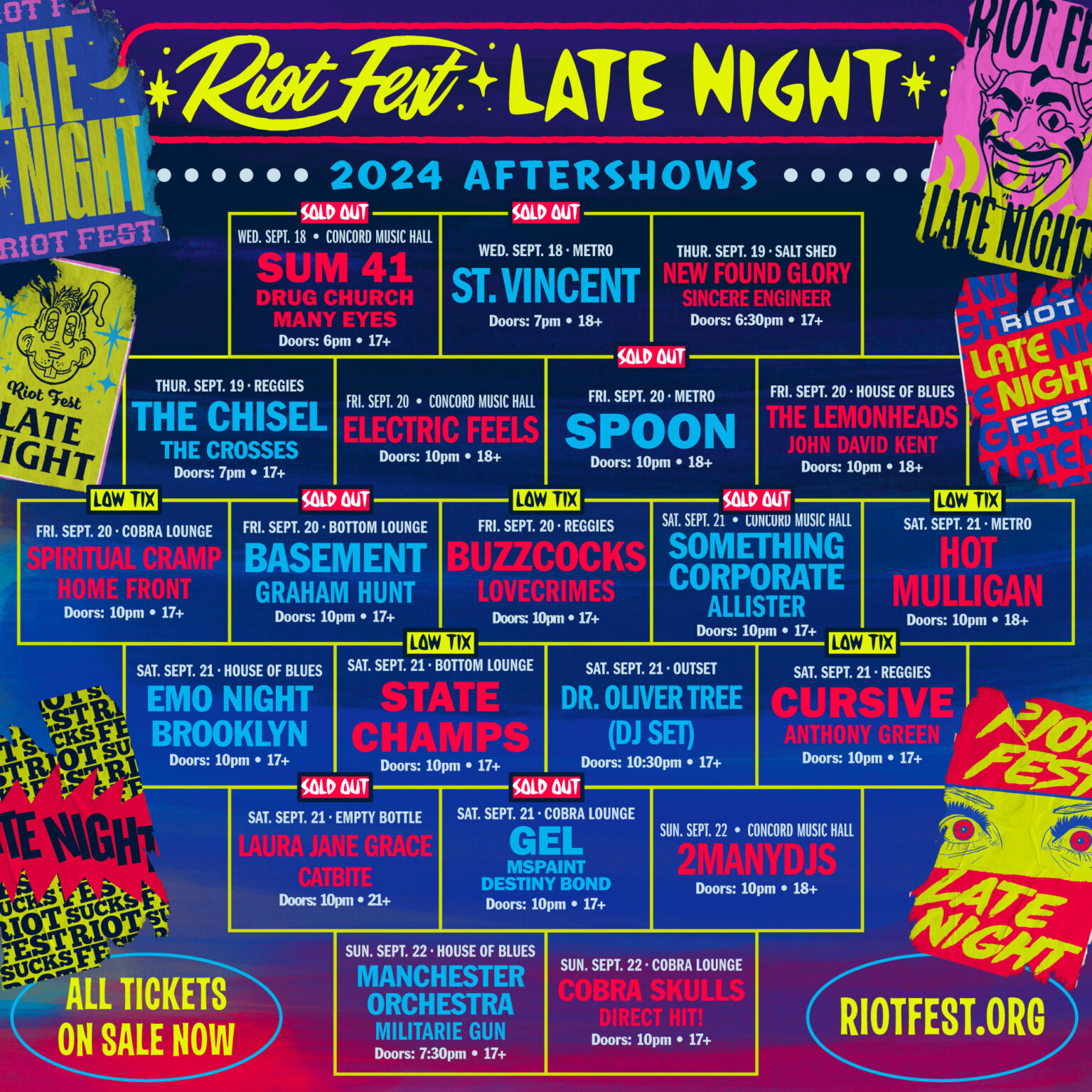 The Riot Fest 2024 Late Night Shows are On Sale Now - Riot Fest