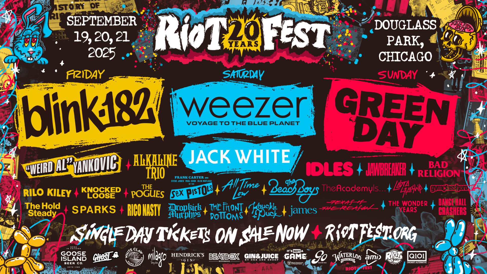 Riot Fest 2025 Single Day Lineup - Riot Fest