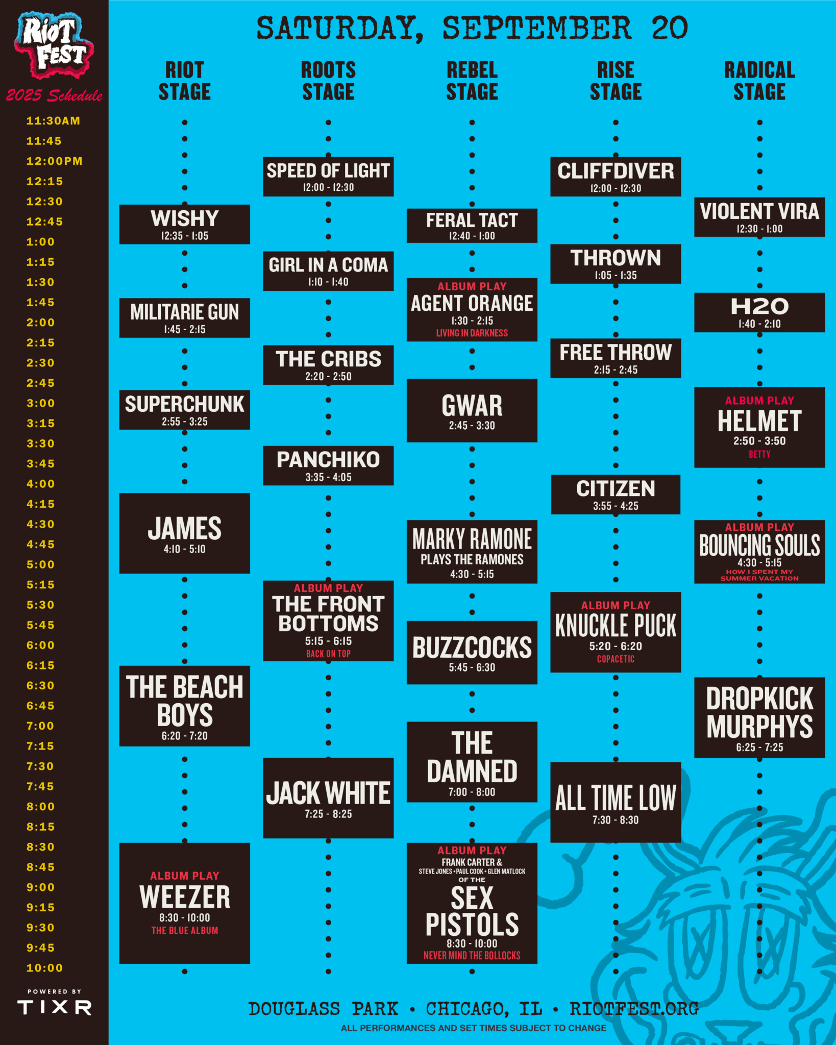 The Riot Fest 2025 Schedule is Here.