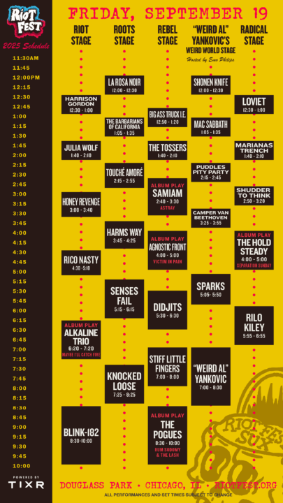 The Riot Fest 2025 Schedule is Here.