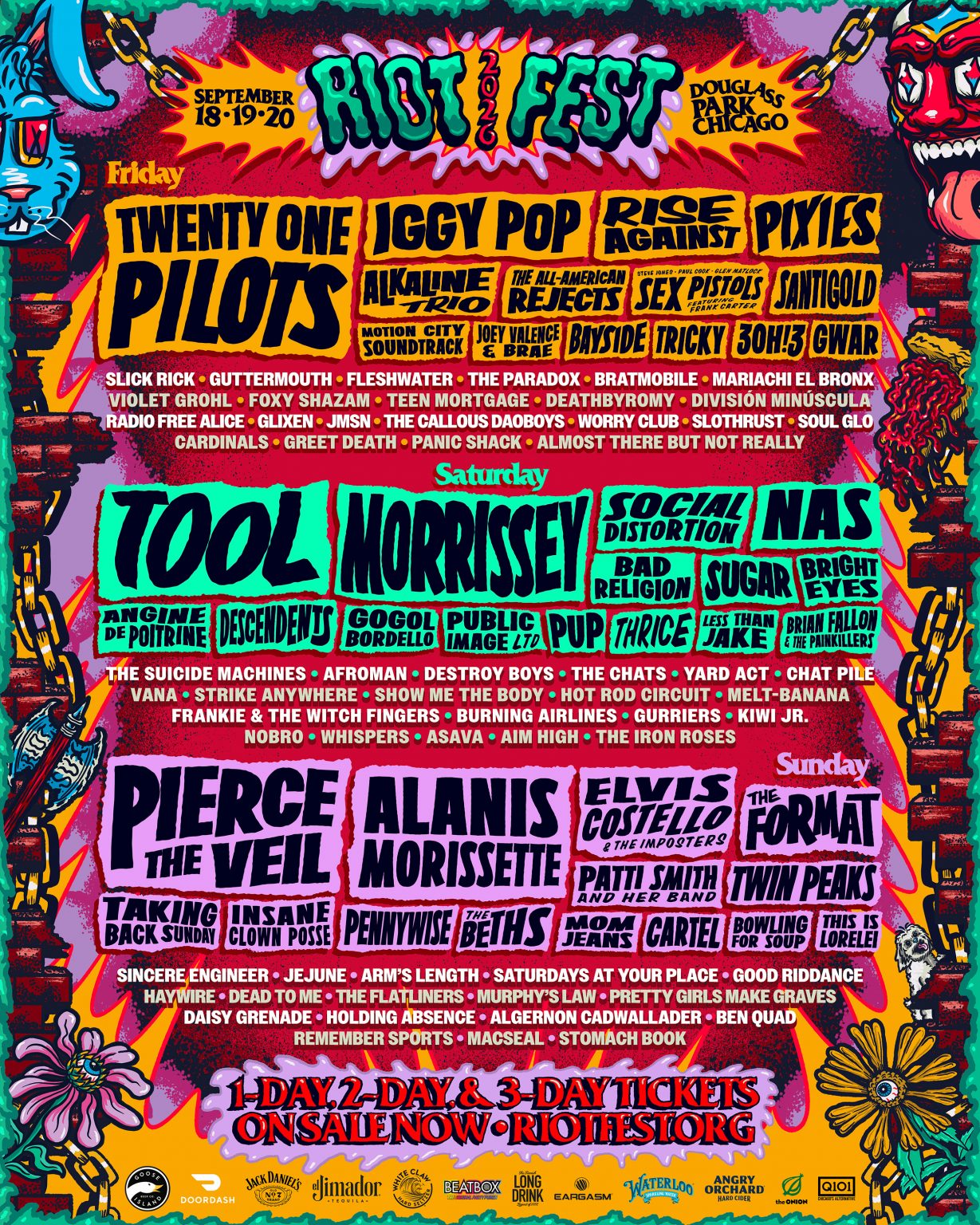 Riot Fest 2026 Single Day Lineup - Riot Fest